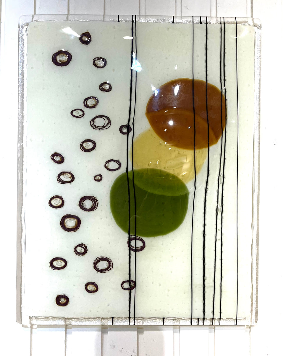 "Balanced", fused glass wall panel – Danger Bainbridge